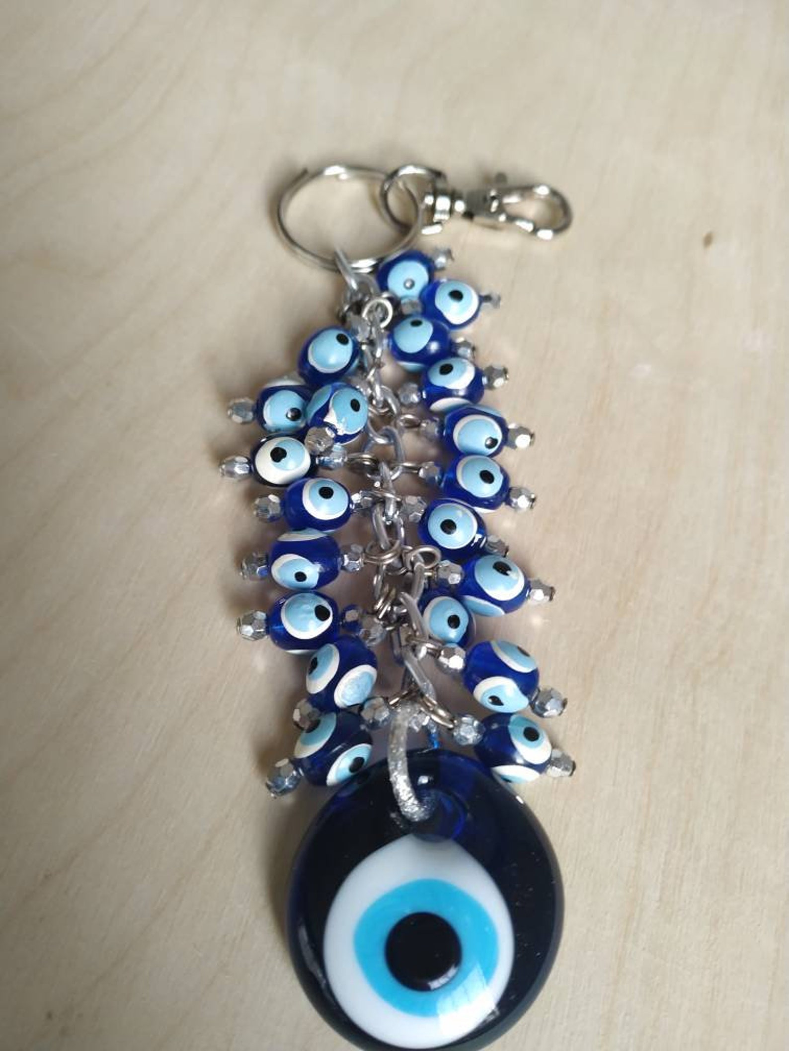 Evil Eye Key Chain, Evil Eye Keychain, Nazar Gift, Greek Key Chain ...