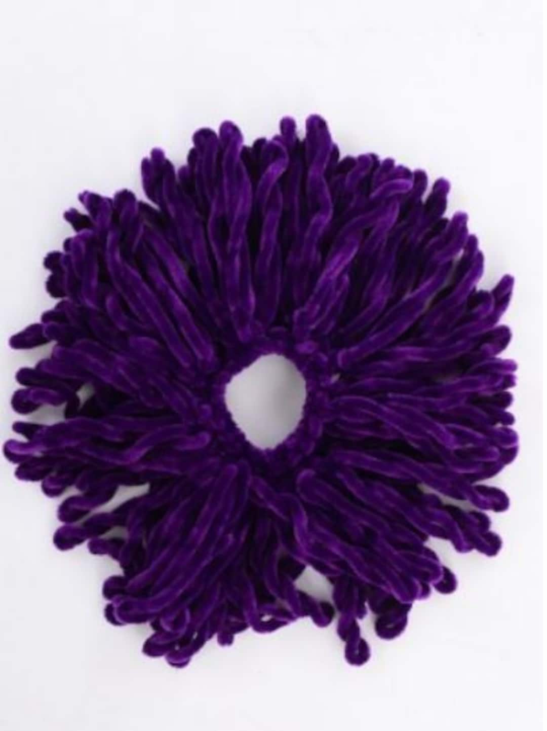 Dark Purple Velvet Hair Scrunchies , Elastics Scrunchy Bobbles Soft ...