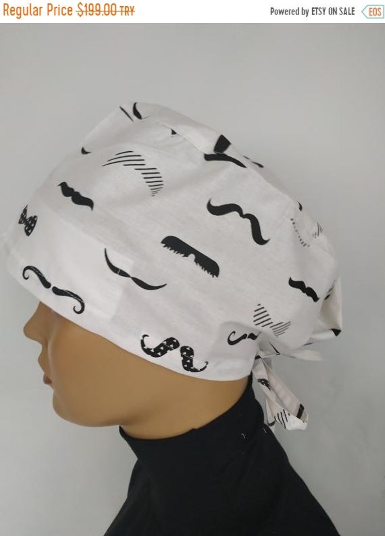 White Black Surgical Cap Medical Cap I Adjustable Cotton - Etsy