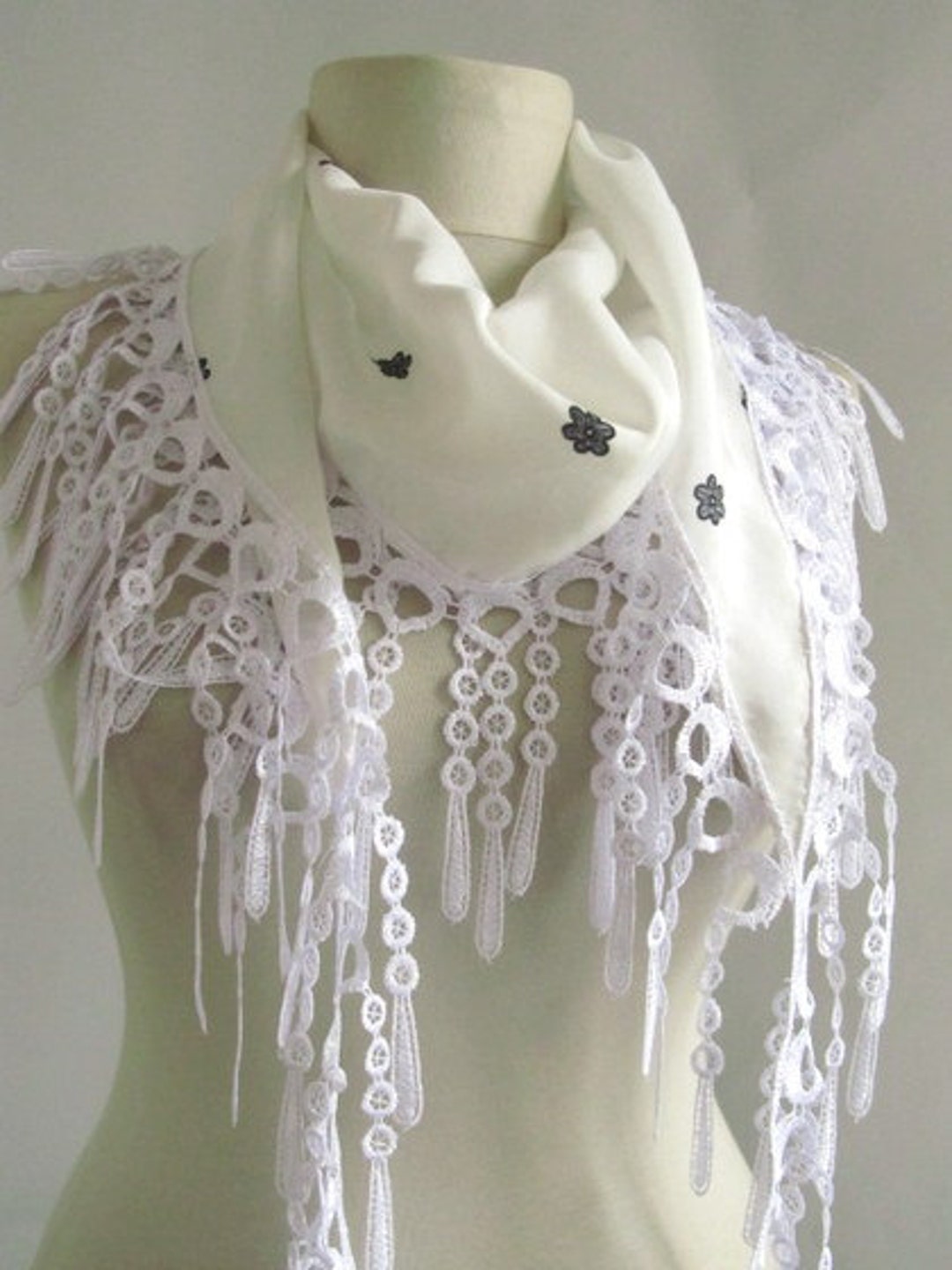 White Scarf - Scarf Accessories - Chiffon Scarf - White Scarf - Scarf ...