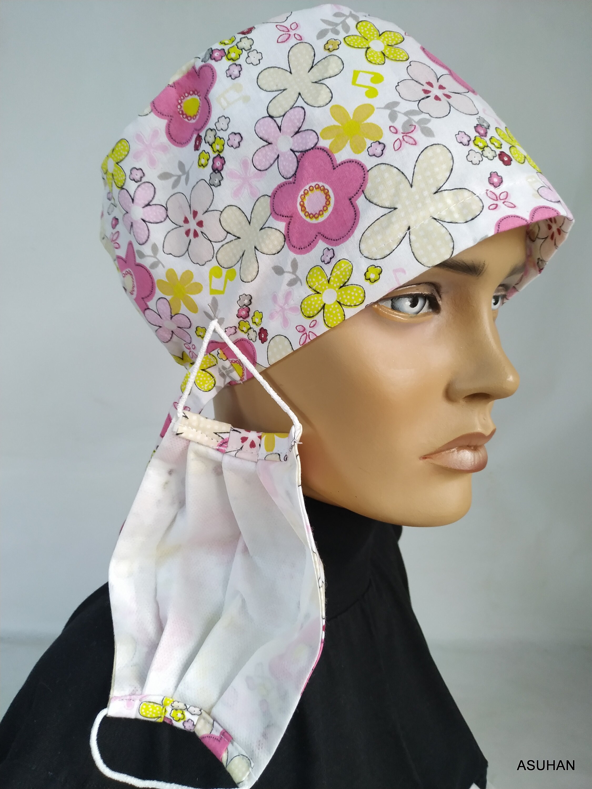 Flowers Nurse Cap | Doctor Cap | Head Covers - Woman Surgical Scrub ...