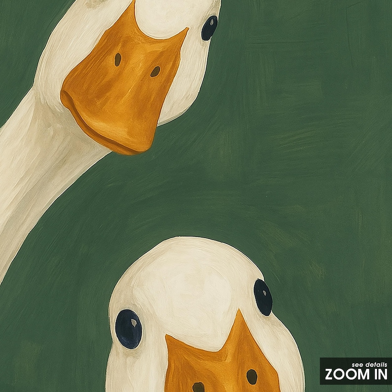 Goose Duo Poster – Minimalist Animal Wall Art, Funny Farmhouse Decor ...