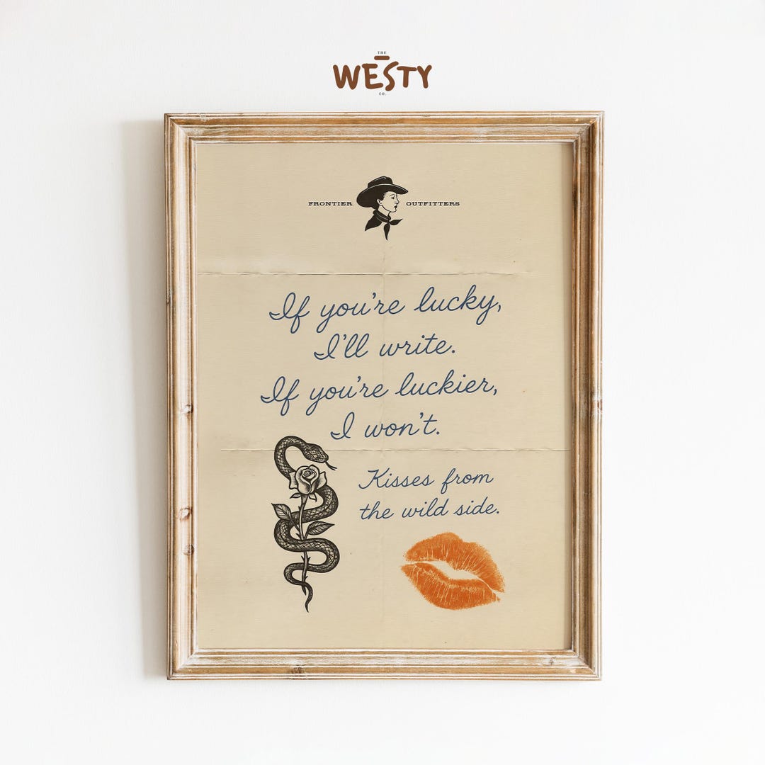 Cowgirl Wild Side Poster | Vintage Western Wall Art | Sassy Frontier ...