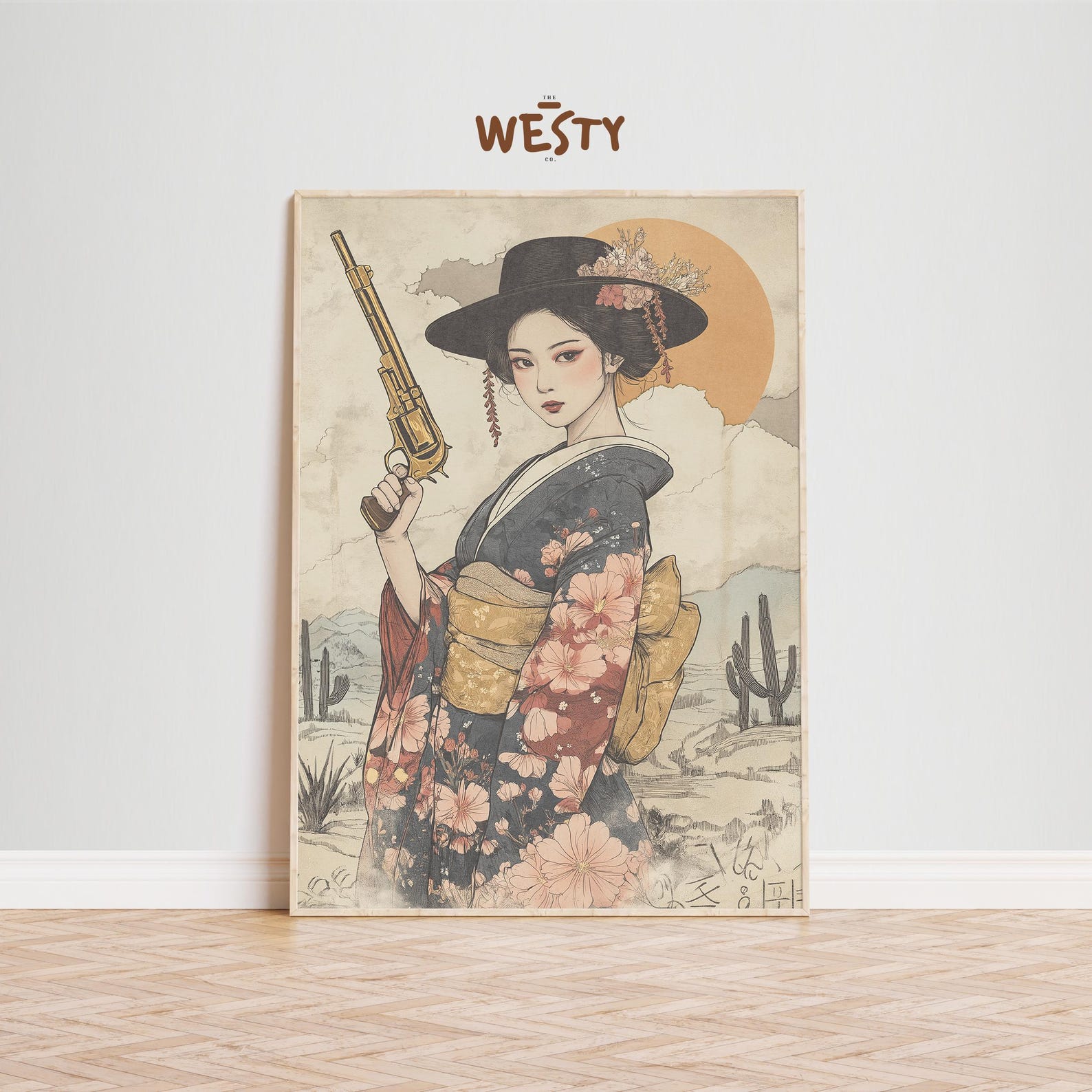 Cherry Blossom Outlaw | Samurai Western Fusion Art | Geisha Gunslinger ...
