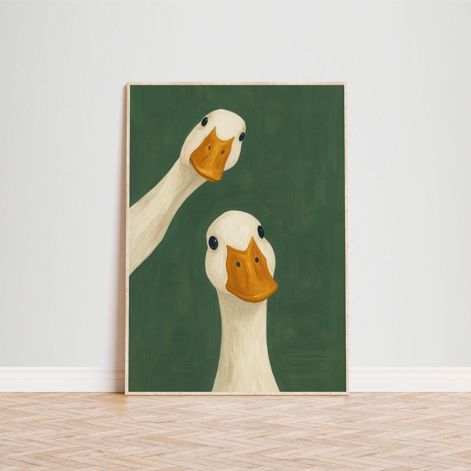 Goose Duo Poster – Minimalist Animal Wall Art, Funny Farmhouse Decor ...