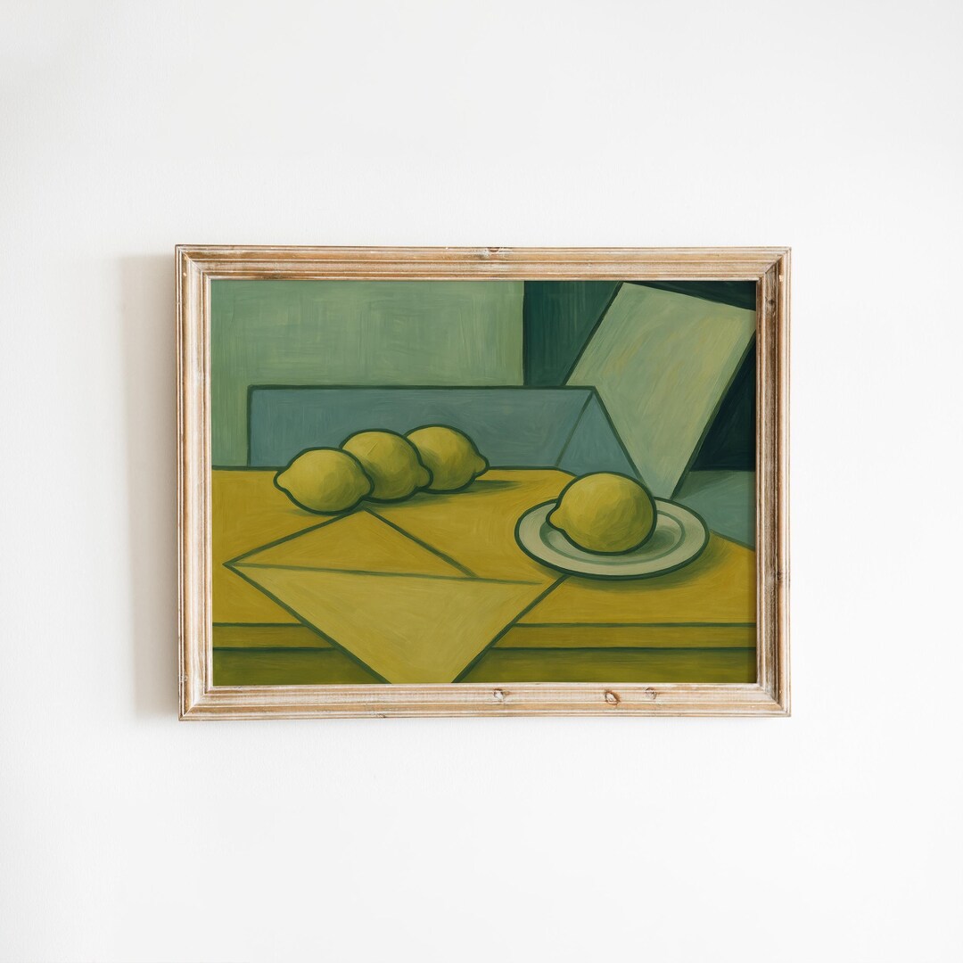 Cubist Style Lemons Still Life – Modern Abstract Kitchen Wall Art Print ...