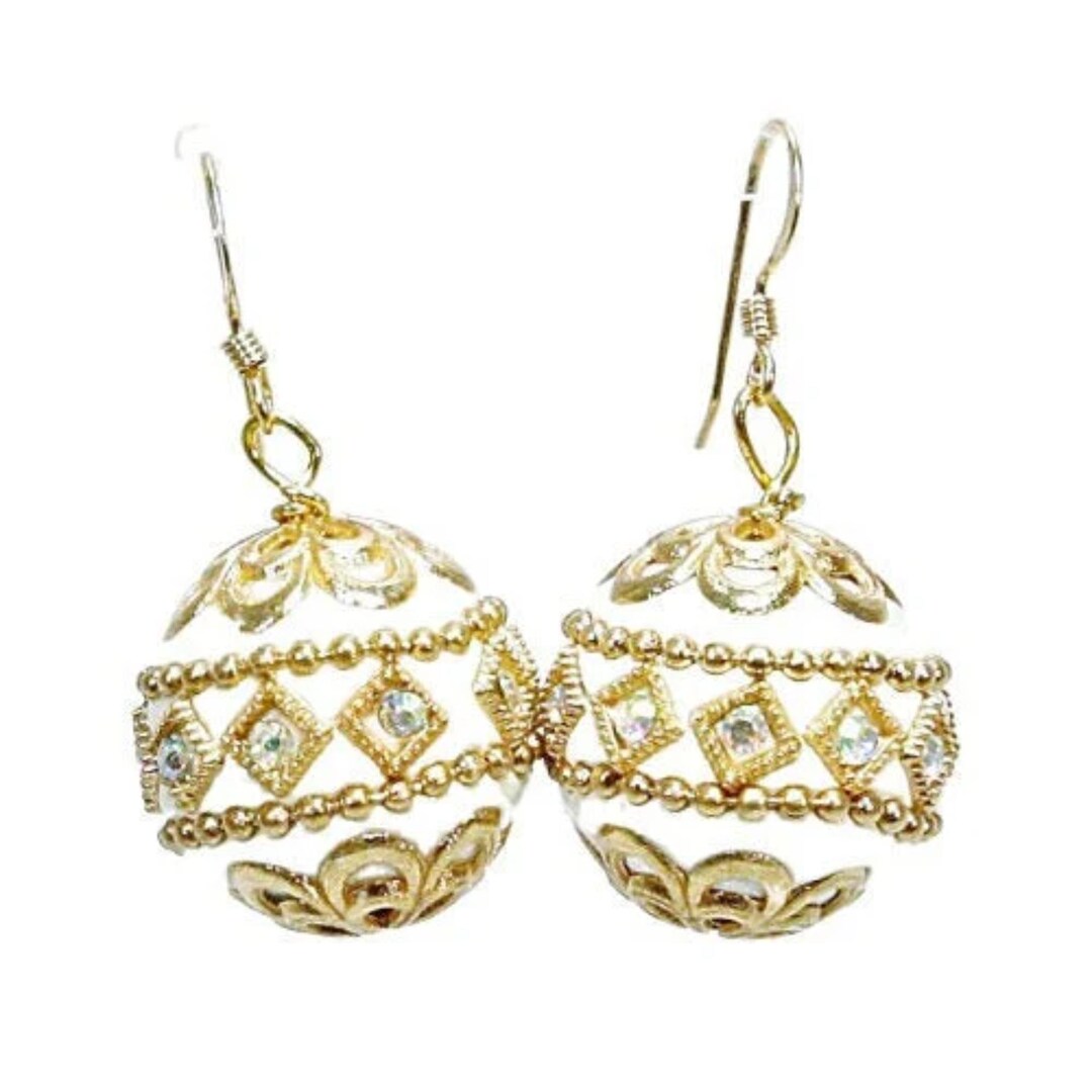 Elegant Gold Round Drop Wedding Bridesmaid Earrings - Etsy