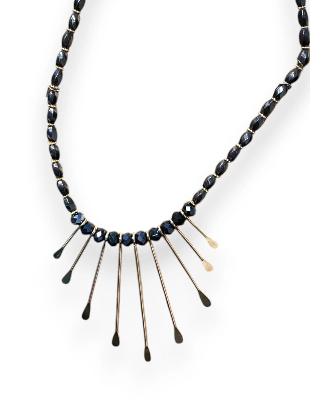 Gemstone and Crystal Bead Paddle Necklace - Etsy
