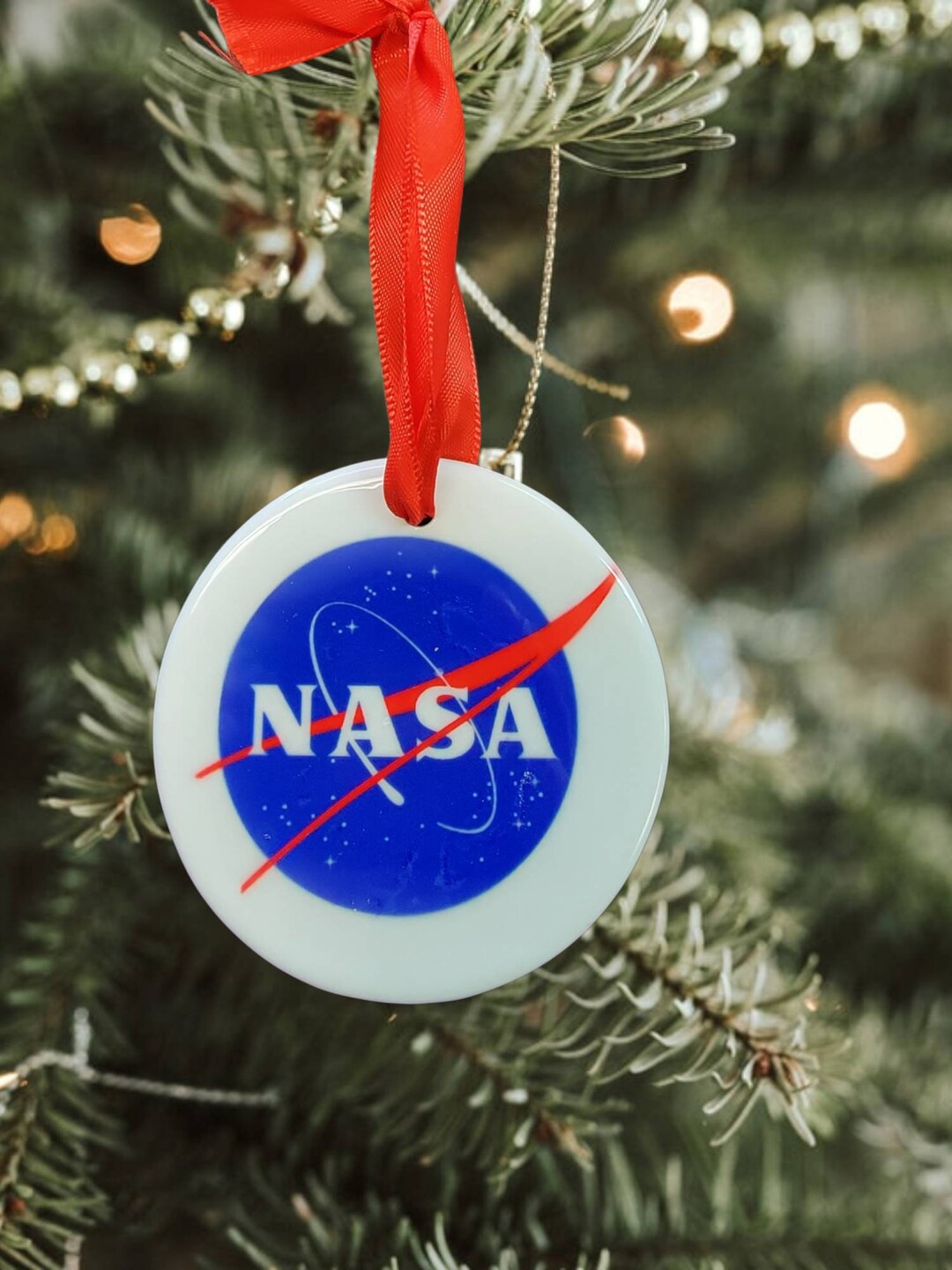 Personalized NASA Logo Ceramic Ornament - Space Christmas Decor - Etsy
