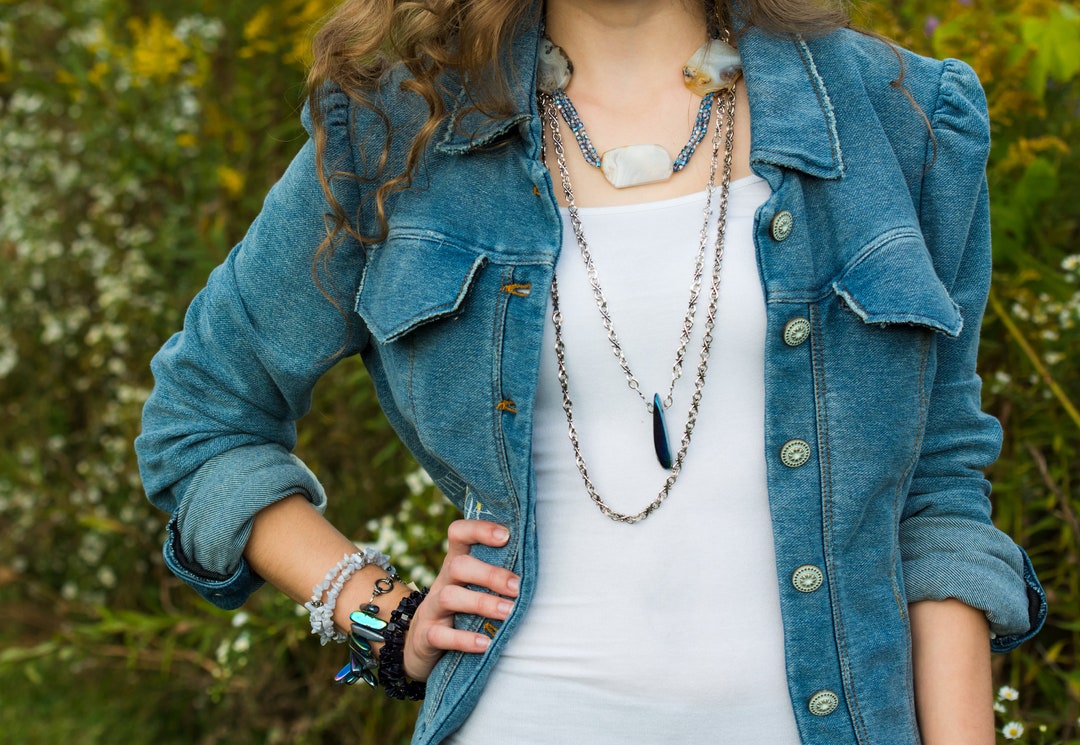 Long 36-inch Chain Necklace: Silver or Gold Decorative Swirl - Etsy