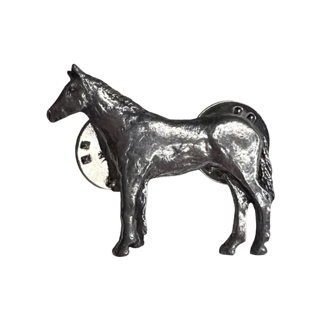 Silver Pewter Horse Pin: Equestrian Lapel Pin - Etsy