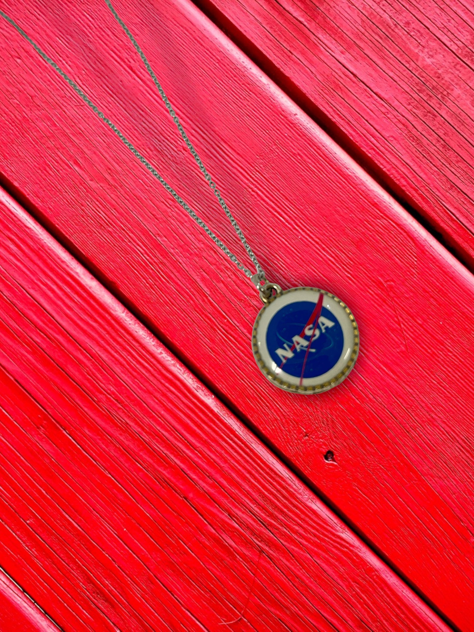 Silver NASA Logo Pendant Necklace - Etsy