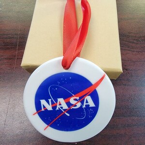 Personalized NASA Logo Ceramic Ornament - Space Christmas Decor - Etsy
