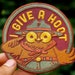 I Give A Hoot Iron-on Patch | My Original Copyrighted, Human Created ...