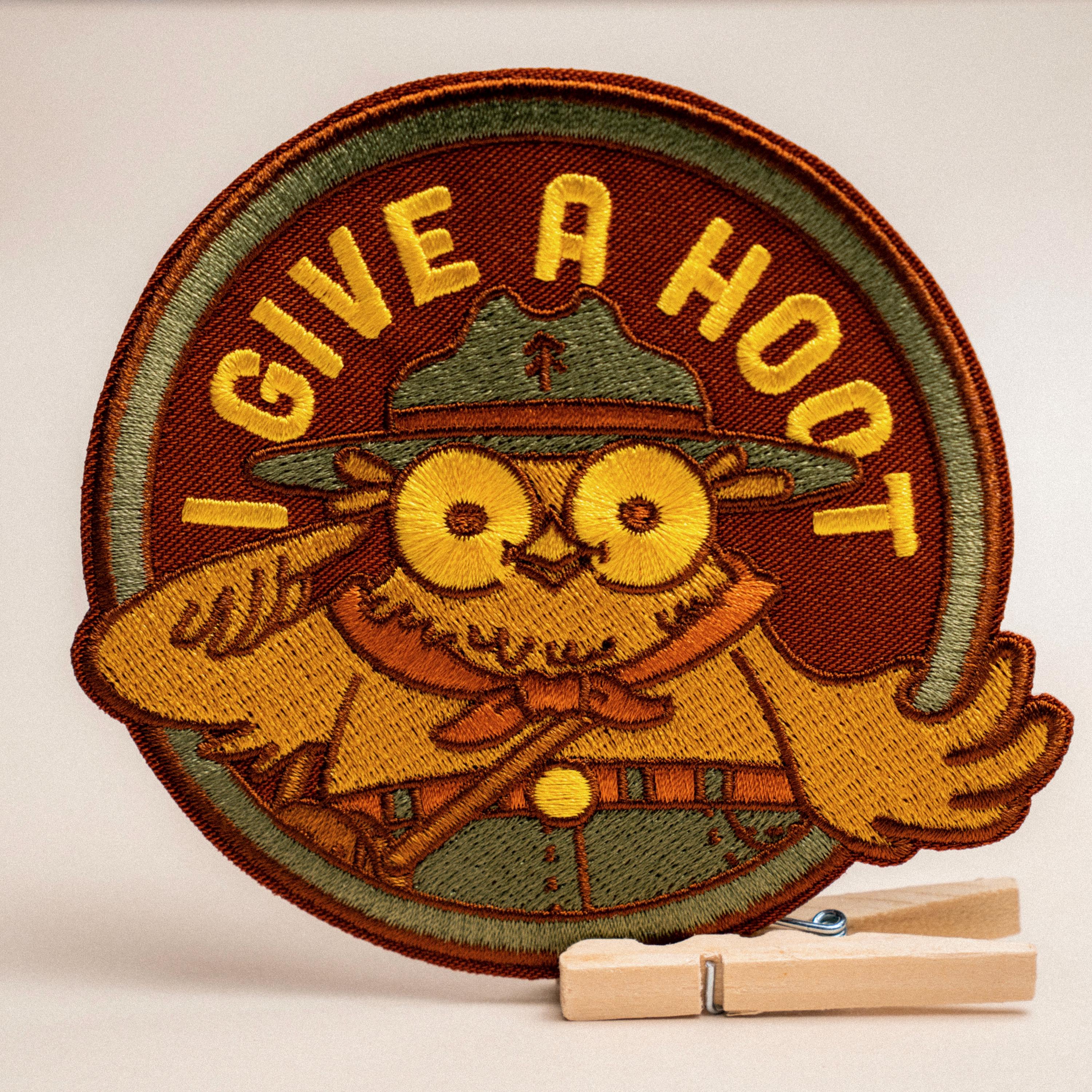 I Give A Hoot Iron-on Patch | My Original Copyrighted, Human Created ...
