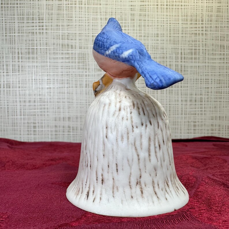 Vintage Bluejay Ceramic Dinner Bell. Blue Bird Perched on Branch With ...