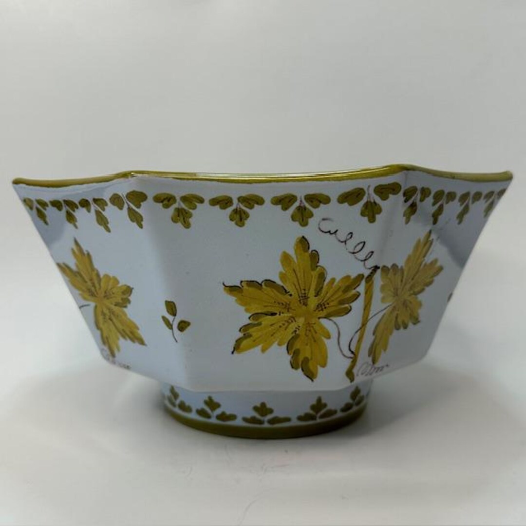 Vintage Italian Compote Bowl: Hand-painted Leaf Design - Etsy