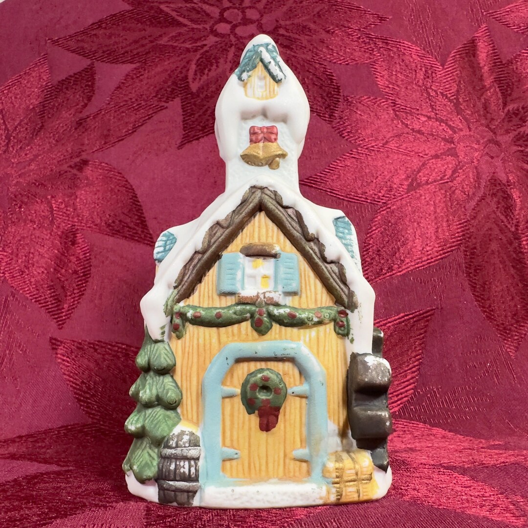 Vintage 1990s Old Mill House Christmas Bell. Porcelain Bisque Christmas ...