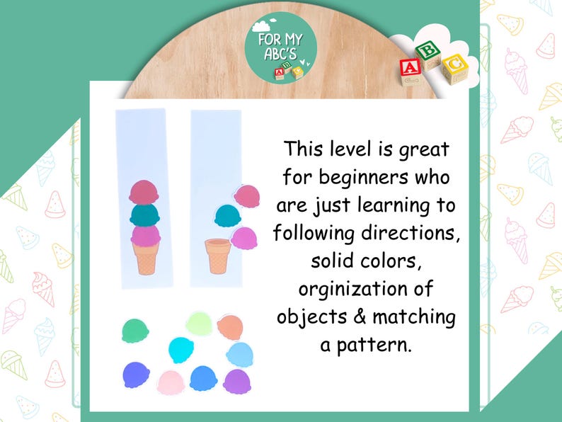 Ice Cream Cone Build & Match Game: Printable Toddler Activity (PDF ...