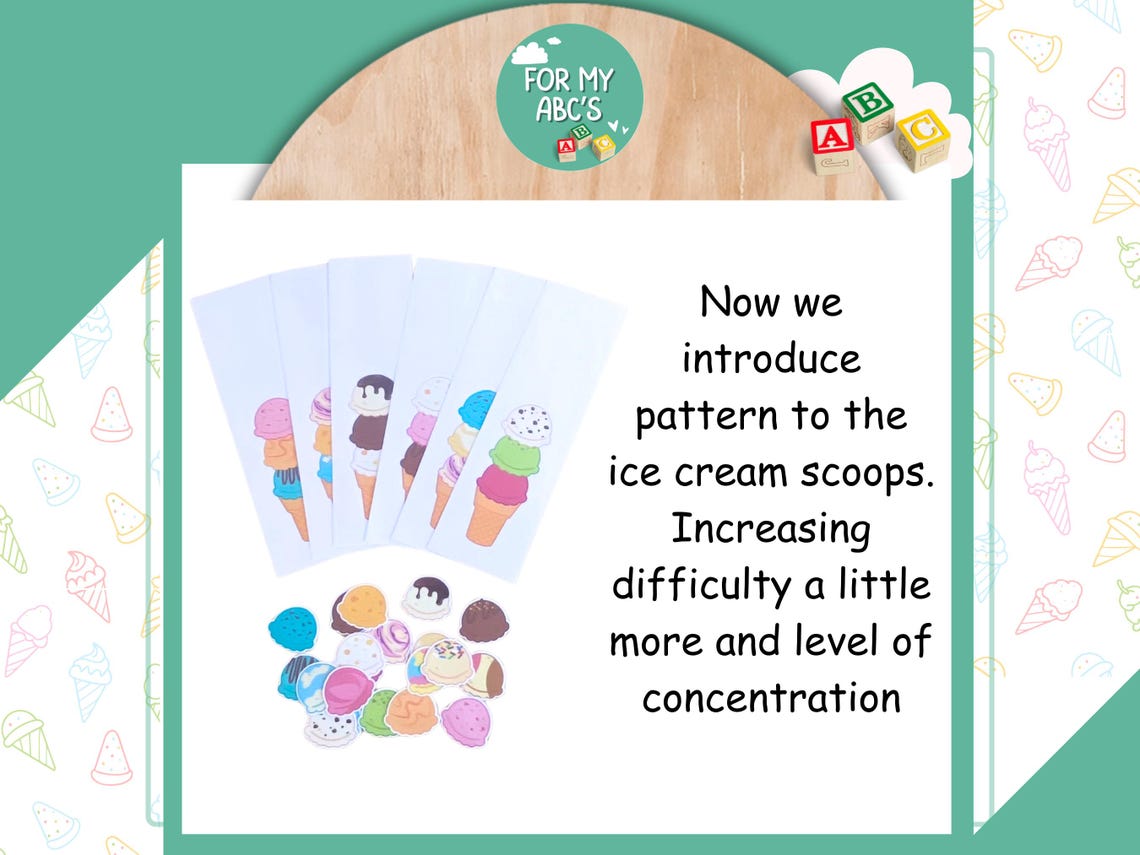 Ice Cream Cone Build & Match Game: Printable Toddler Activity (PDF ...