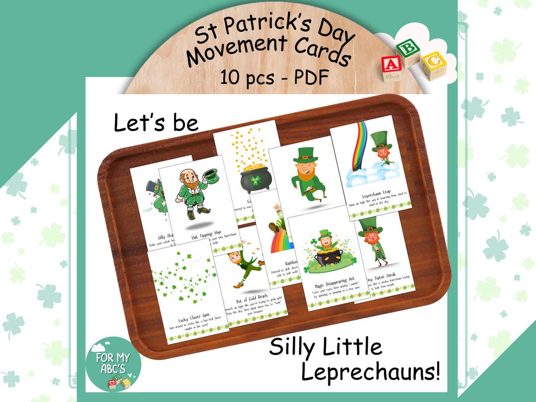St Patrick's Day Printable Game, Toddler Movement Cards, Preschool ...