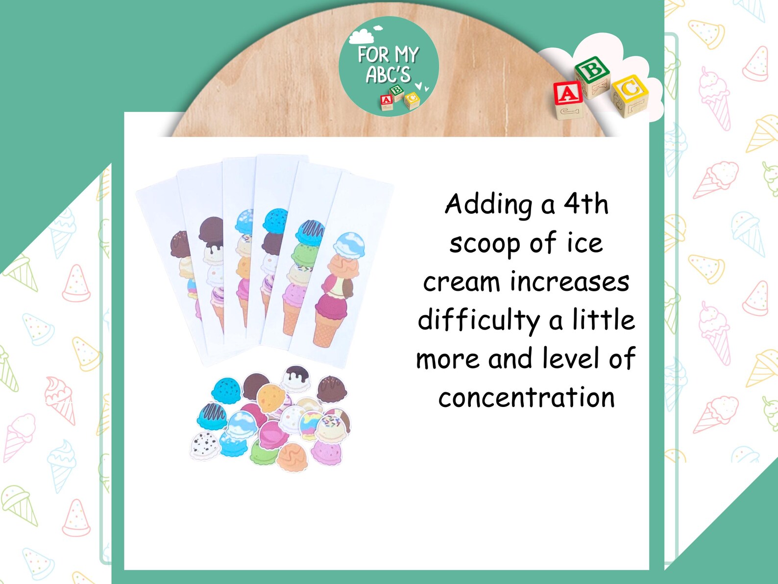Ice Cream Cone Build & Match Game: Printable Toddler Activity (PDF ...