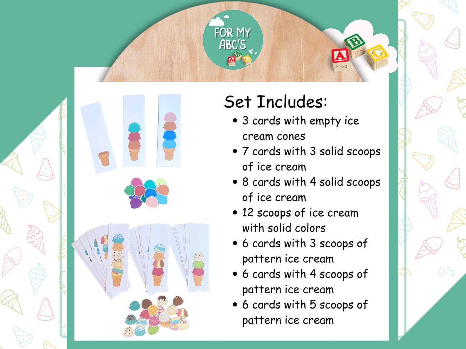 Ice Cream Cone Build & Match Game: Printable Toddler Activity (PDF ...