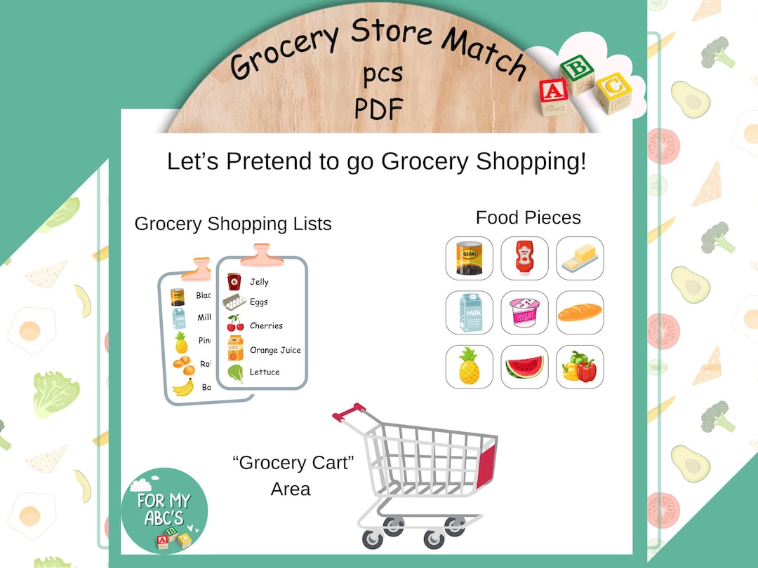 Grocery Store Matching Game: Toddler Learning Activity (PDF) - Etsy