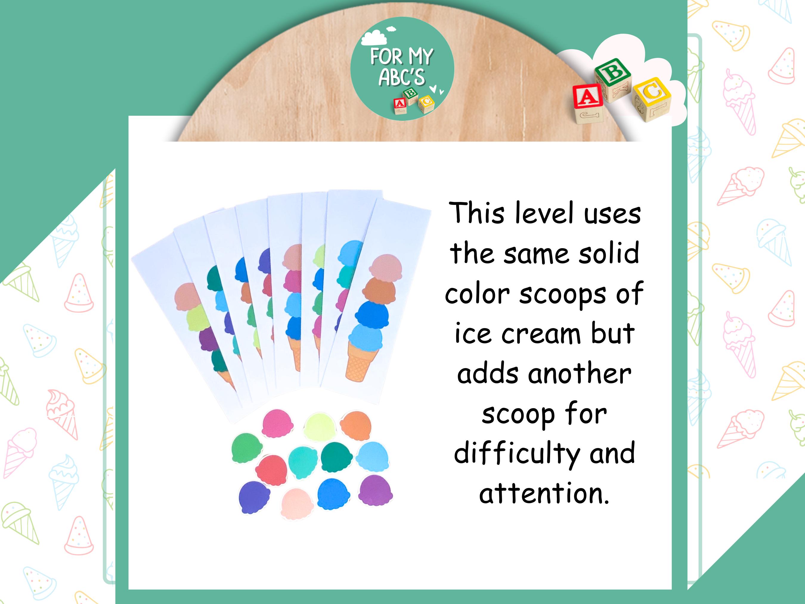Ice Cream Cone Build & Match Game: Printable Toddler Activity (PDF ...