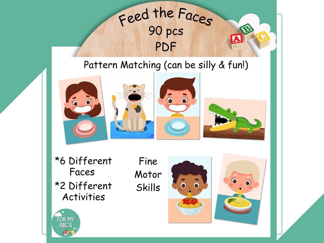 Feed the Faces Pattern Matching Game: Preschool Learning (digital ...