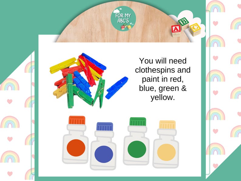 Printable Clothespin Pattern Match Game: Toddler Learning (PDF) - Etsy