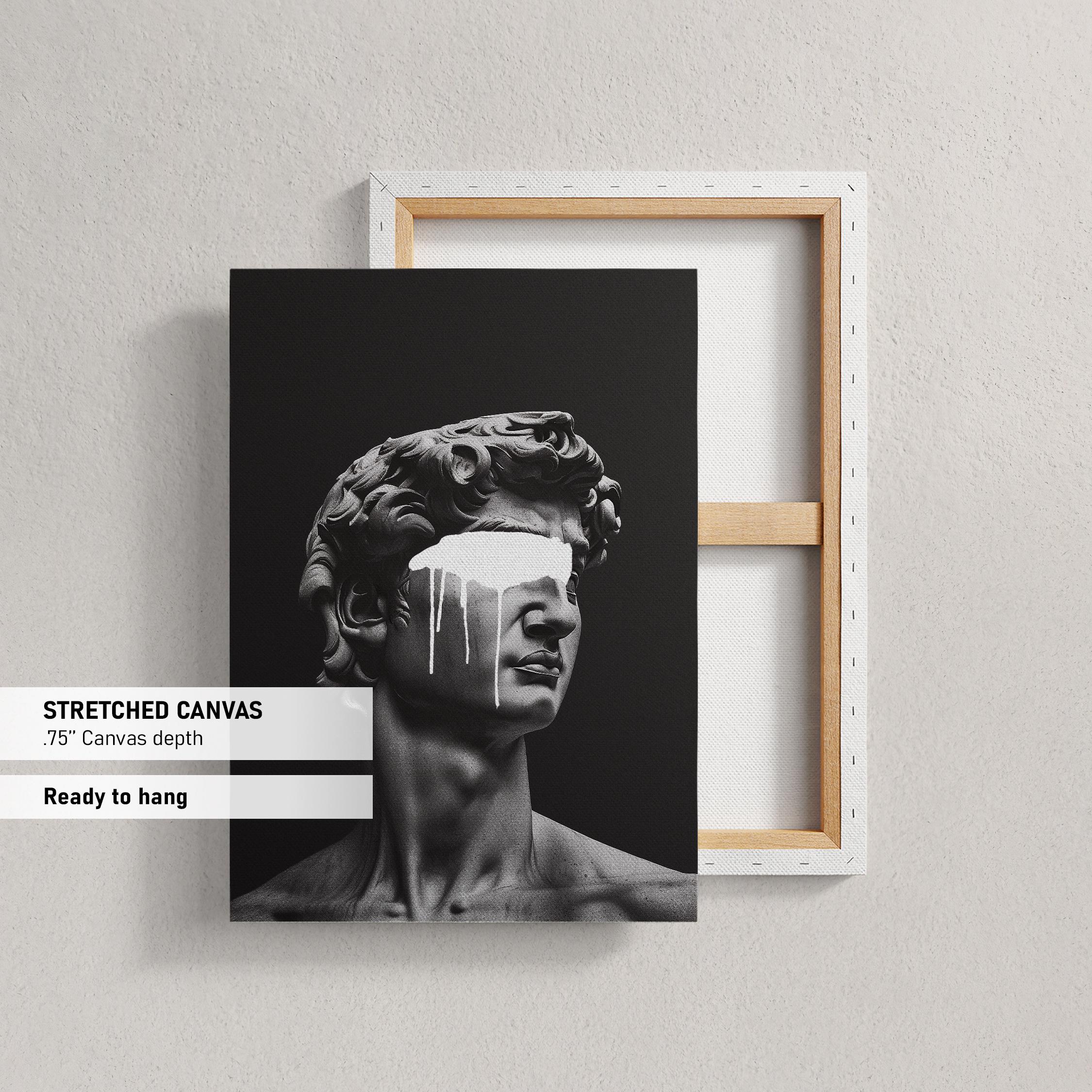 Michelangelo’s David Paint Splash - Graffiti Sculpture Wall Art | Black ...