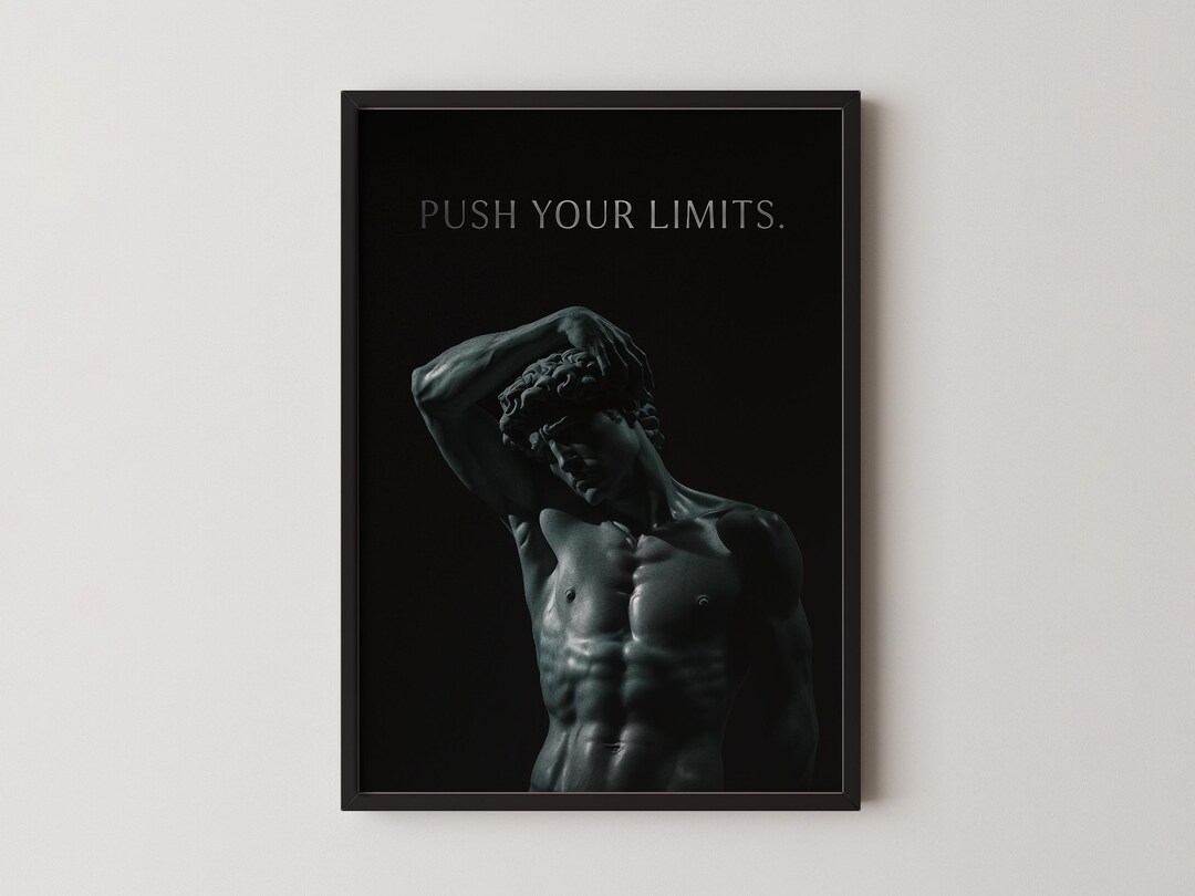 Push Your Limits Motivational Wall Art Stoic Statue Canvas David ...