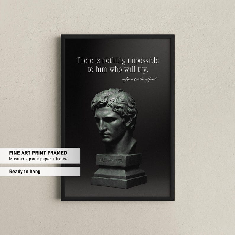 Alexander Bust Print: Giclée Canvas, Motivational Wall Art - Etsy