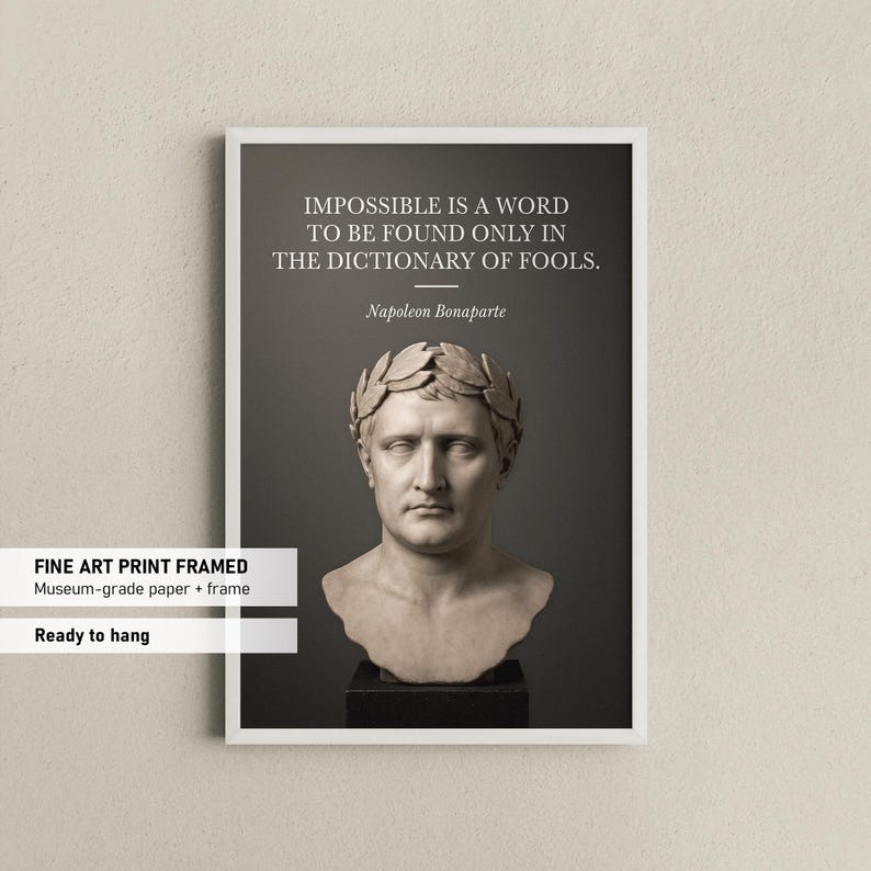 Napoleon Bonaparte Quote Wall Art: French Emperor Bust Canvas Print ...