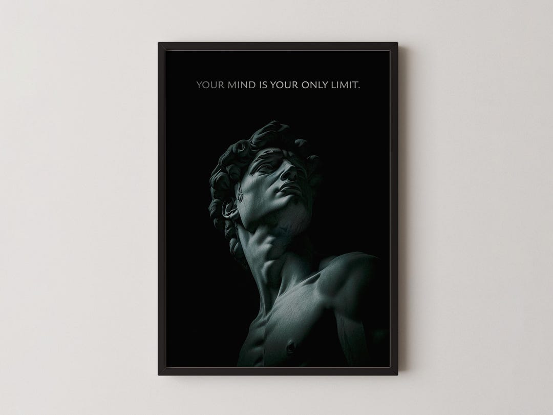 Limitless Mindset Motivational Wall Art David Michelangelo Stoic ...
