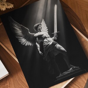 Archangel Michael Angelic Warrior Wall Art Spiritual Protector Print ...