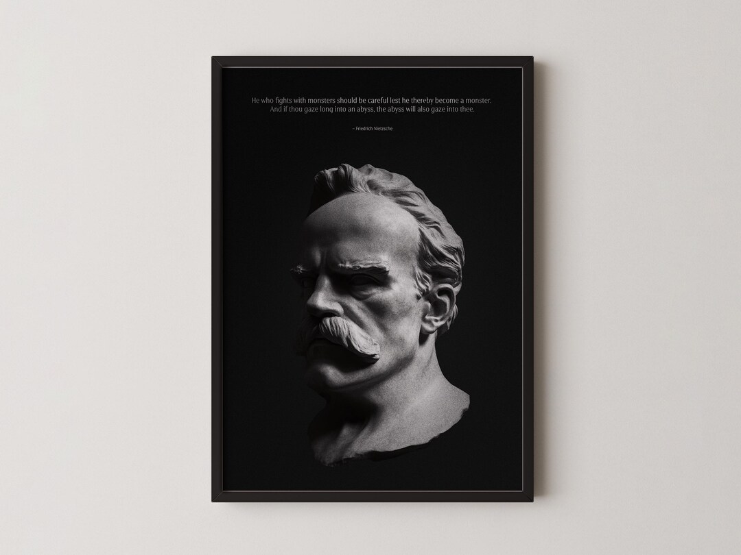 Friedrich Nietzsche Quote Beyond Good and Evil Philosopher Wall Art ...