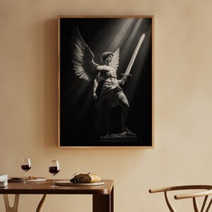Archangel Michael Angelic Warrior Wall Art Spiritual Protector Print ...