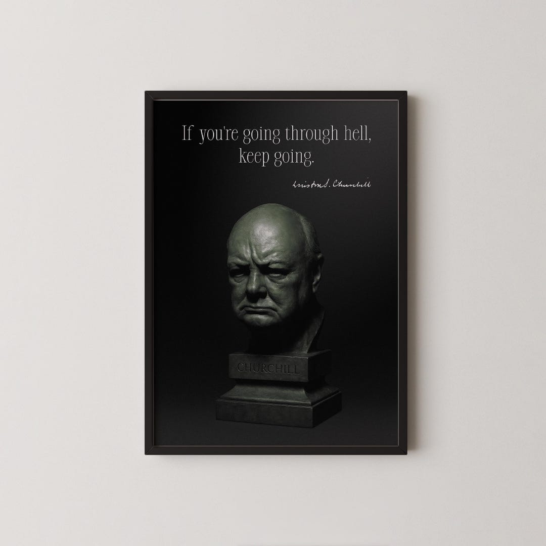 Winston Churchill Quote Wall Art Canvas Motivational WW2 Print ...