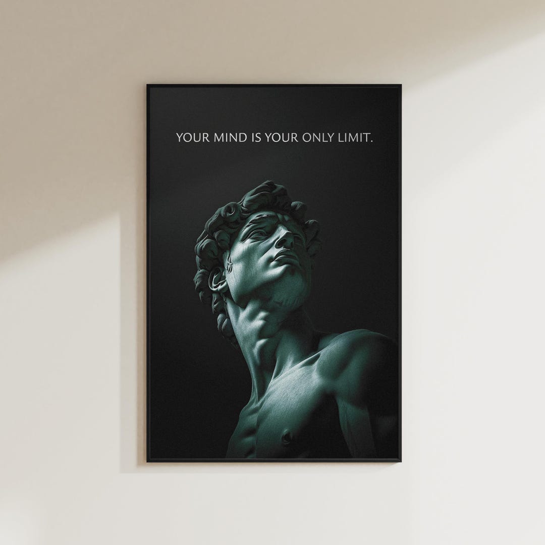 David Statue Art Mindset Quote Wall Art Classical Sculpture Print ...