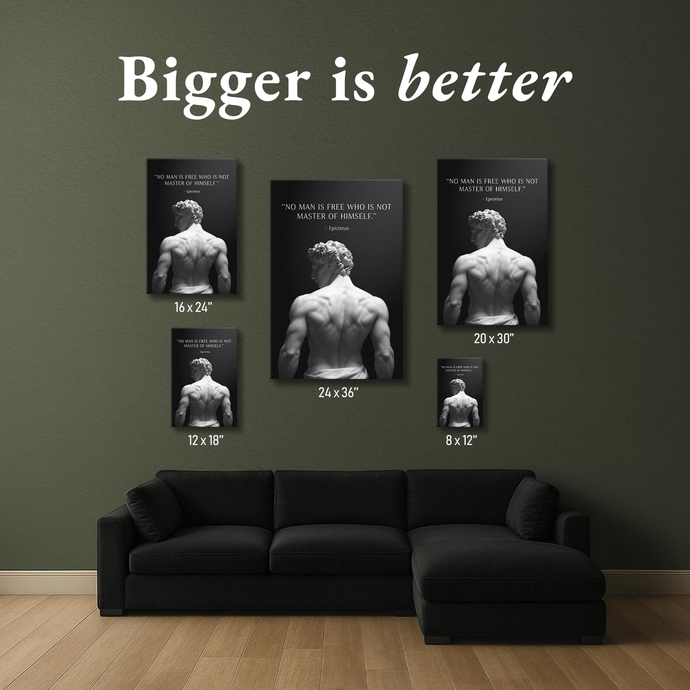 Epictetus Stoic Quote Wall Art: Greek Philosopher Statue Canvas Print ...