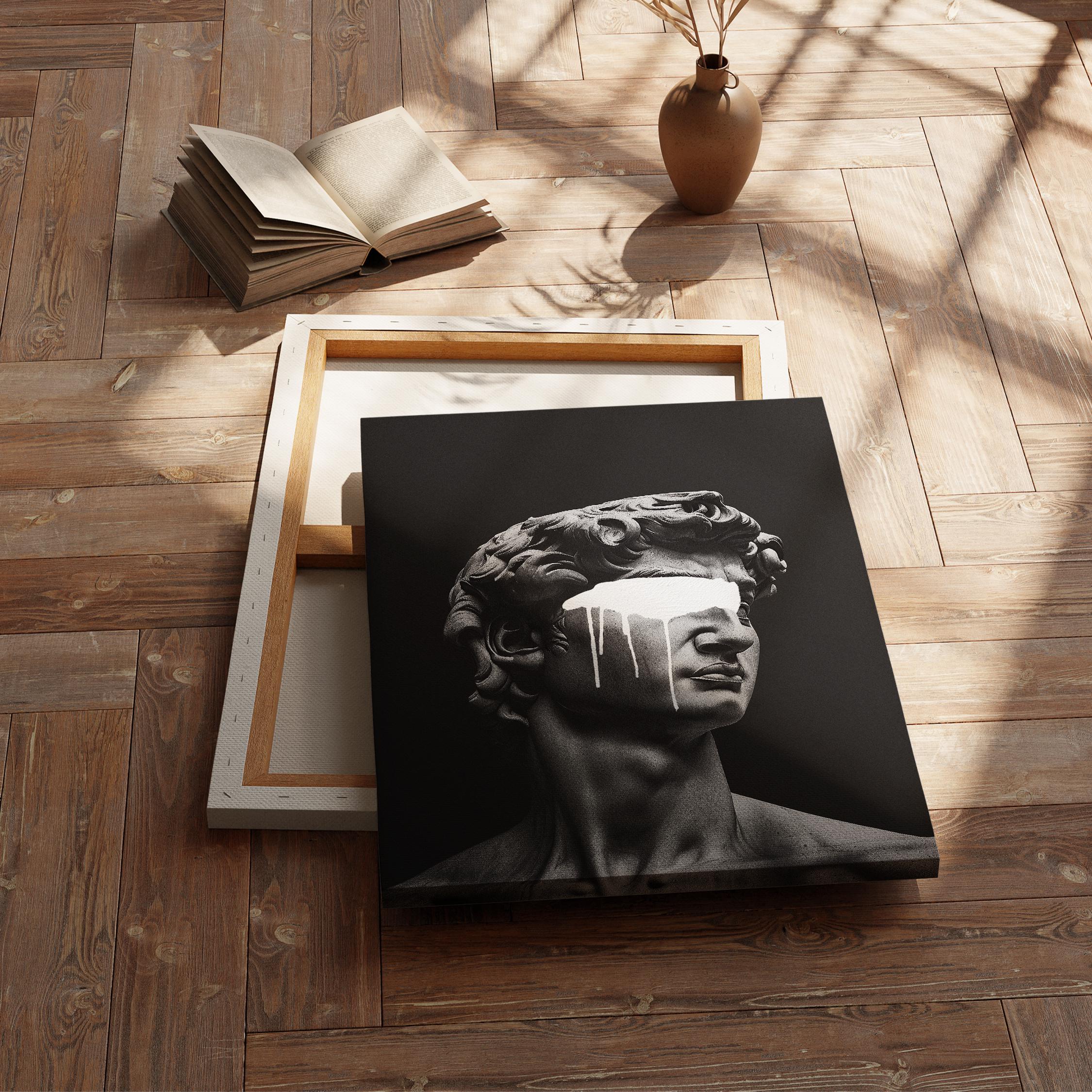 Michelangelo’s David Paint Splash - Graffiti Sculpture Wall Art | Black ...