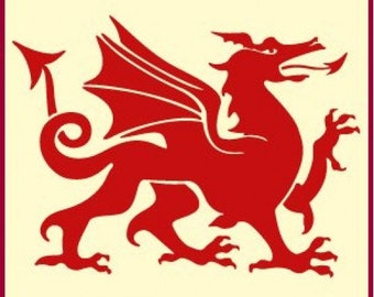 Welsh red dragon | Etsy