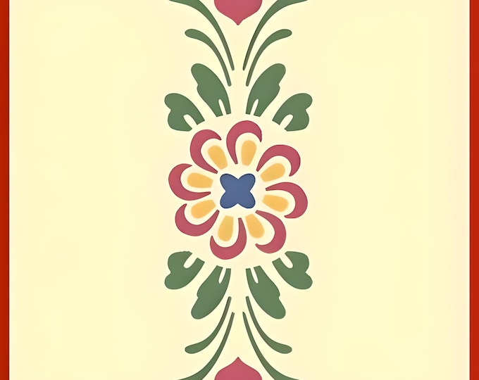 Rosemaling Pattern 12 Stencil - 10" X 2.5" Scandinavian Rose Art Border ...