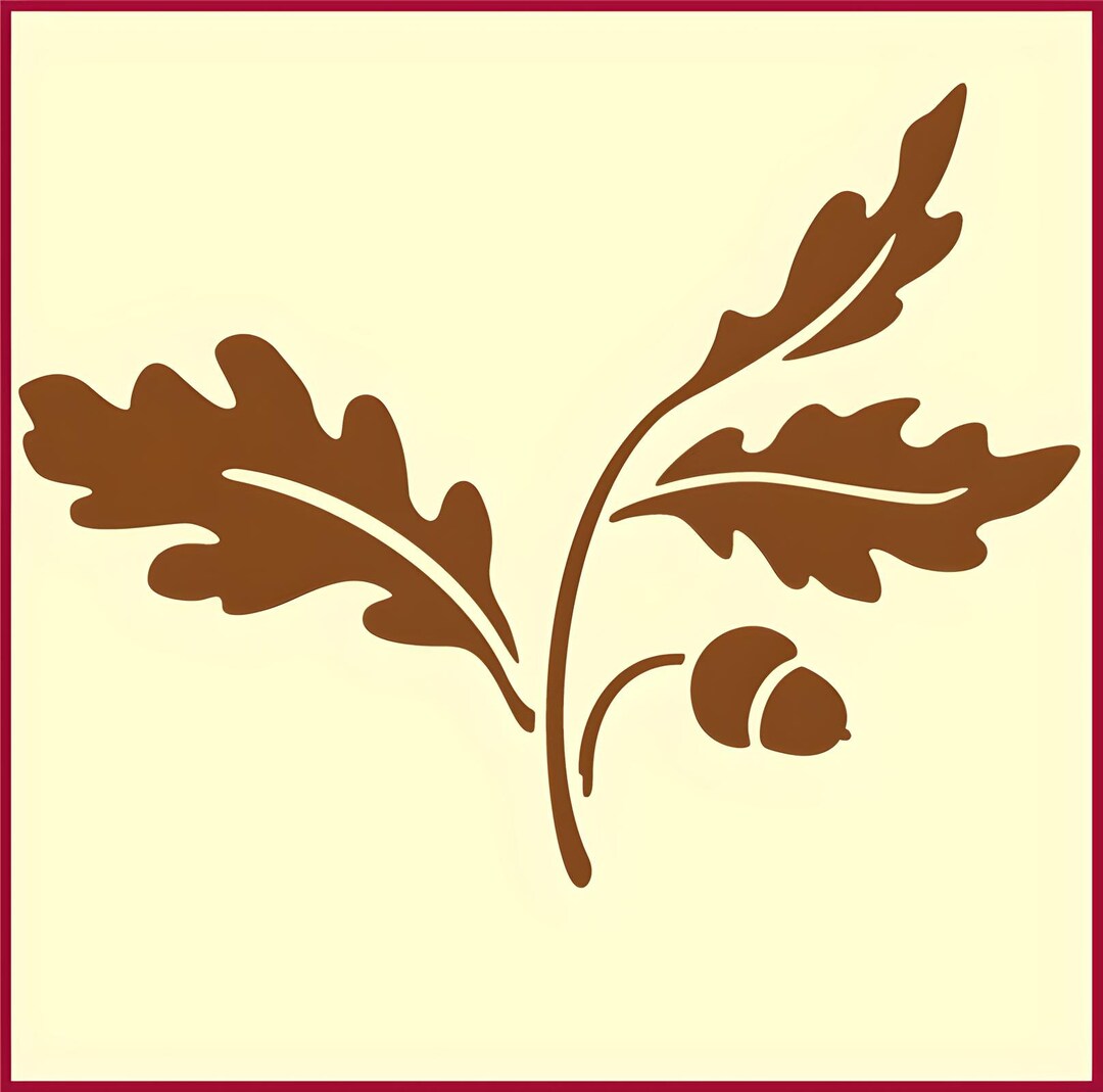 Oak Acorn 2 Stencil - Trees Nuts Leaves Cones for Painting Wall Decor ...
