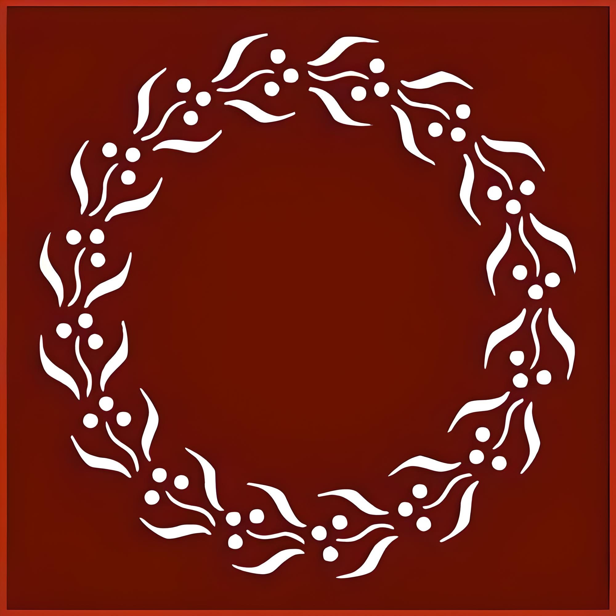 Berry Wreath Stencil - 7" X 7" - the Artful Stencil - 10 Mil Mylar ...
