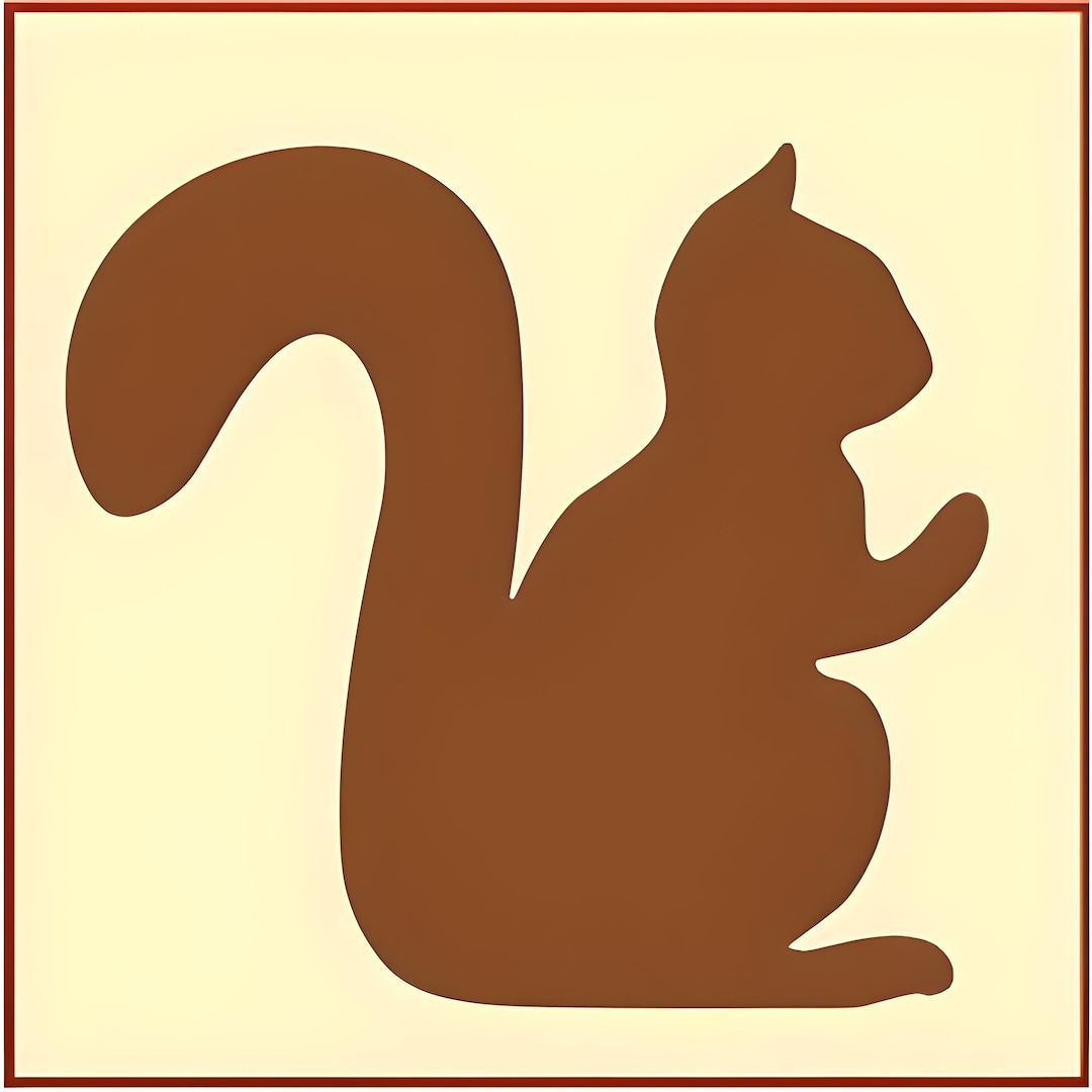 Squirrel Stencil -- 5.4" X 5" -- Forest Mountain Woodland Squirrel Wildlife African Wild Animal ...