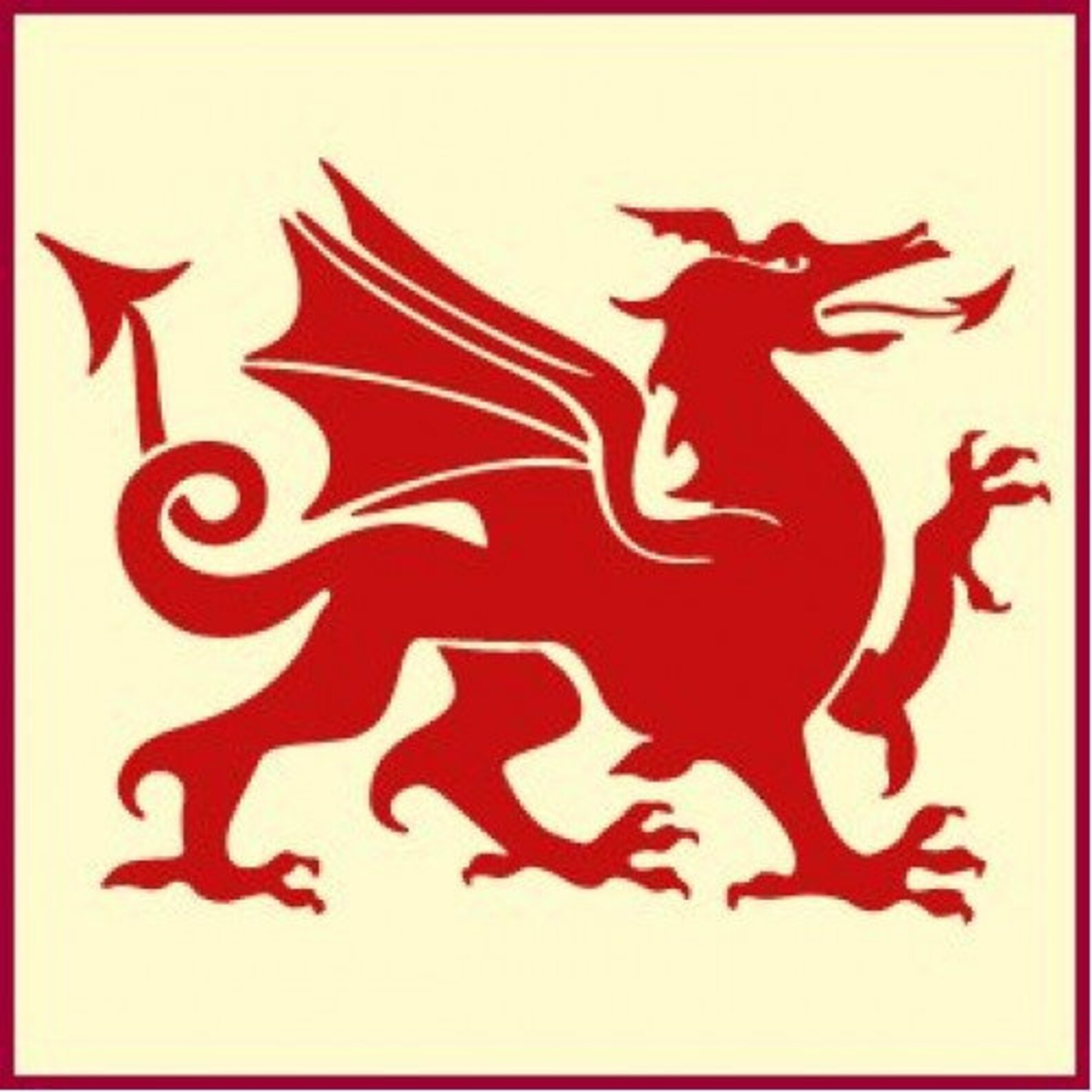 Welsh Dragon Stencil Large 9.5 x 7 The | Etsy
