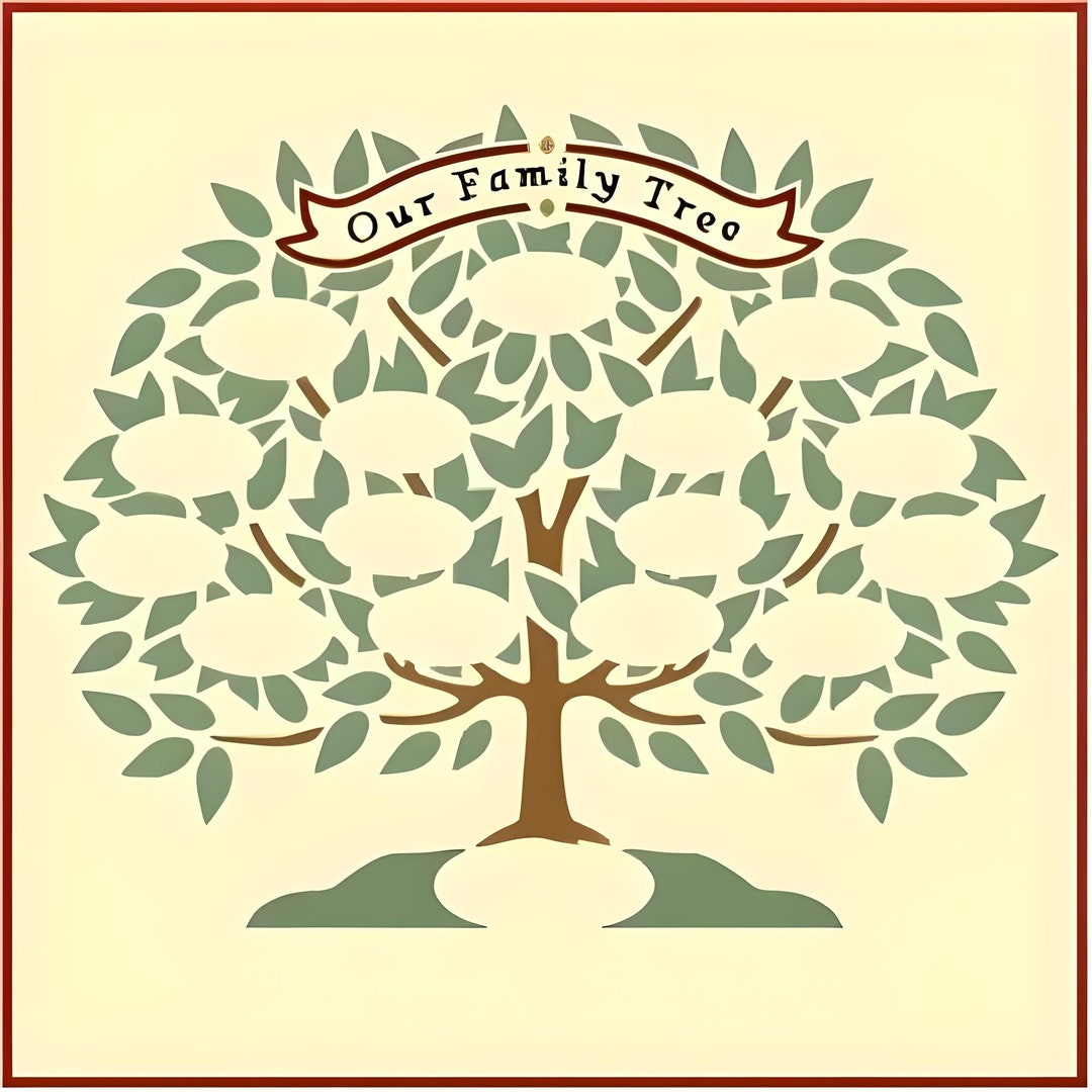Family Tree Stencil - 12" X 9.5" - Genealogy Ancestors Ancestry ...